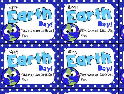 Cute Earth Day Gift Tag- Happy Earth Day! Make every day Earth Day!