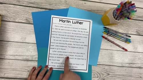 Martin Luther and the Reformation Day Activities Worksheets for 3/4 Grade
