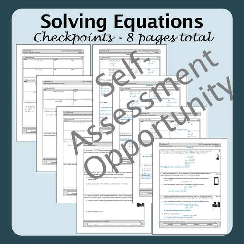 BC Math 9 Solving Linear Equations Task Cards & Checkpoints | Versatile!