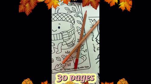 Pumpkins, Leaves & Animals | Fall Coloring Pages - No Prep Autumn