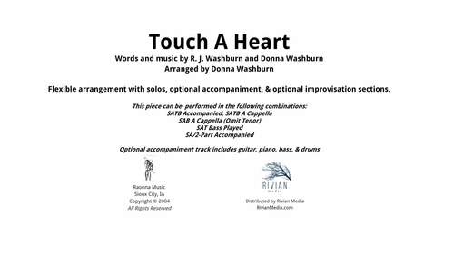 Touch a Heart Flexible Jazz Choir Vocal Jazz Arrangement # by Rivian ...