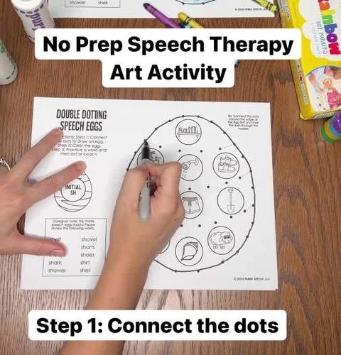 Double Dotting Speech Egg A Speech Therapy Art Activity | TpT