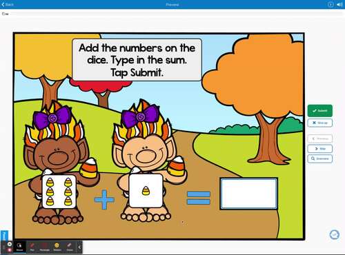 Candy Corn Dice Addition BOOM™ Cards by Little Library of Learning