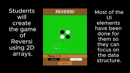Computer Science A Apcsa Reversi 2d Array Activity Tpt