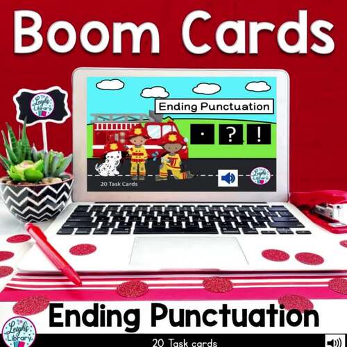 Boom Cards™ Ending Punctuation with Firefighters by Leigh's Library