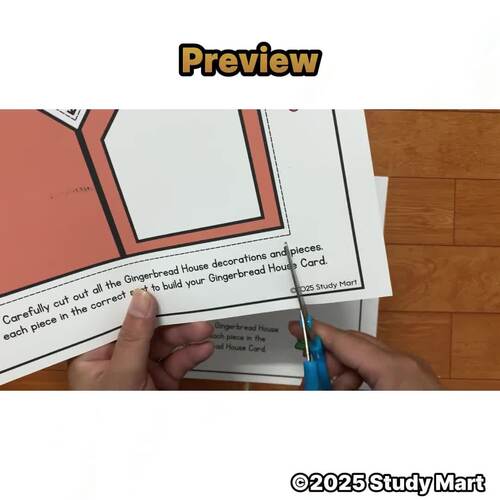 Gingerbread House Craft Card Templates | Christmas Cut and Paste Activity