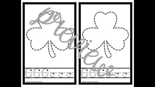 St. Patrick's Day NO PREP Pre-Writing Fine Motor Activity Tracing Pictures