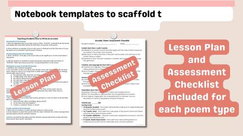 Types of Poems Interactive Notebook Writing Poetry Lesson Plans and ...