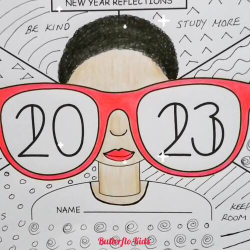 New Years Resolutions Activity 2024 Reflections Craft by Butterflo Kids