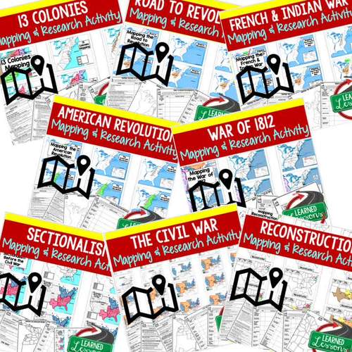 American Revolution Map Activity and Research, Mapping the American ...