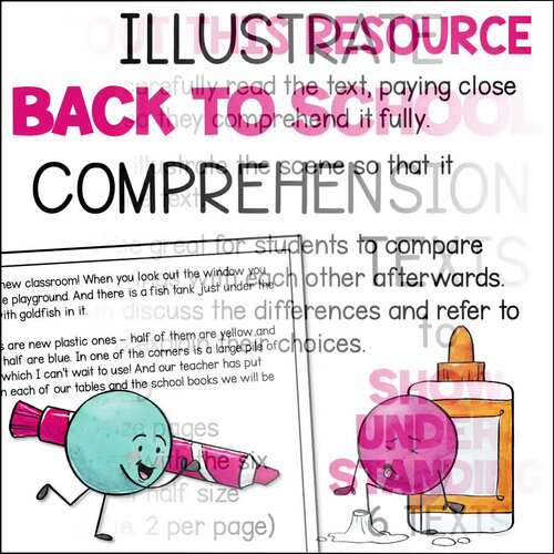 Back To School Reading Comprehension Passages to Read & Illustrate by ...