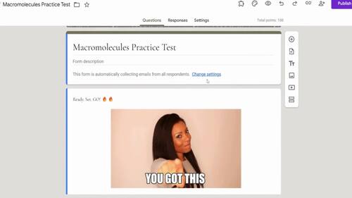Biology Macromolecules Review – Self-Grading Google Forms Quiz | TPT