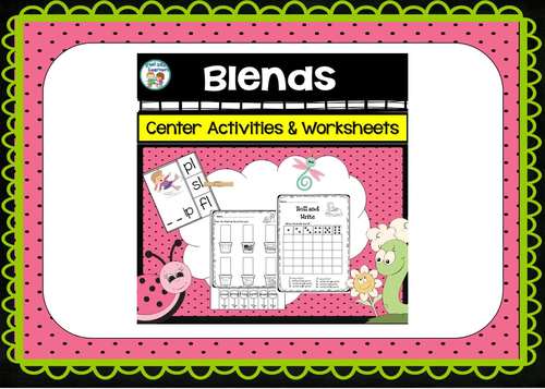 Beginning Blends Activities and Worksheets | Beginning Blends Centers
