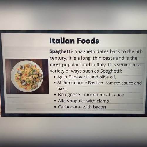 Global Cuisine Italian Foods - Foods of Italy International Foods