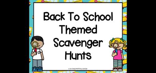 Back To School Themed Math, Literacy, and Science DIGITAL Scavenger Hunts