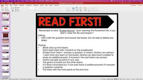 Grudgeball Review Game Template | Editable Powerpoint | Test Prep Activity