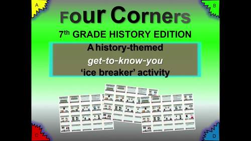 "FOUR CORNERS" Get-to-know-you game - ice breaker for 7th grade history ...