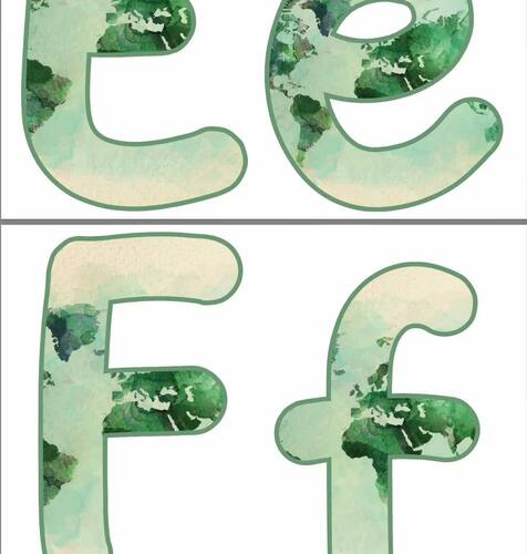 THE CONTINENTS Themed Letter Sets and Bunting BULLETIN BOARD by TechLitTeach