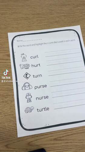 R-Controlled Vowel Word Work by Whole and Healthy Teaching | TPT