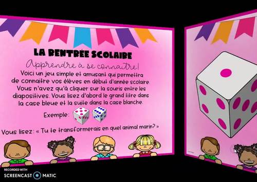 French Back to School Activity - Rentrée scolaire activité brise-glace