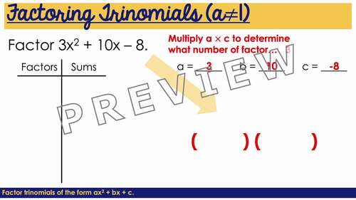Factoring Trinomials PowerPoint by Almighty Algebra | TPT