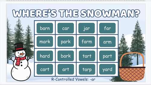 Find the Snowman! | R-Controlled Vowels | Digital Phonics Game | TPT