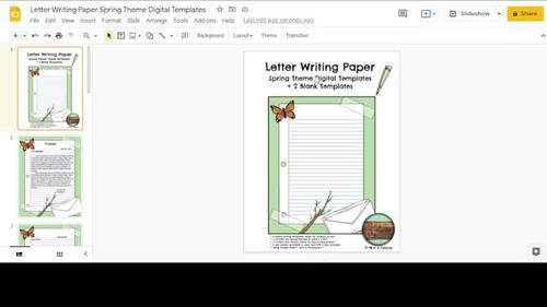 Spring Letter Writing Paper Printable & Digital Templates by All in a ...