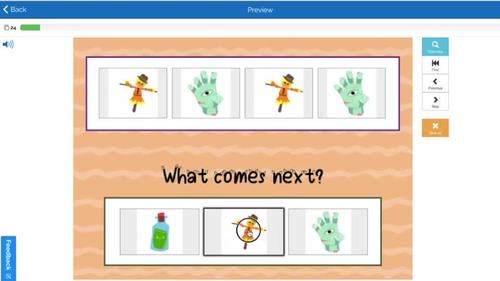 Halloween Complete the Pattern with animated GIF Boom Cards | TPT