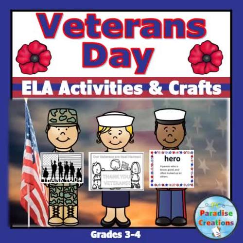 Veteran's Day Writing Activities and Crafts by Paradise Creations