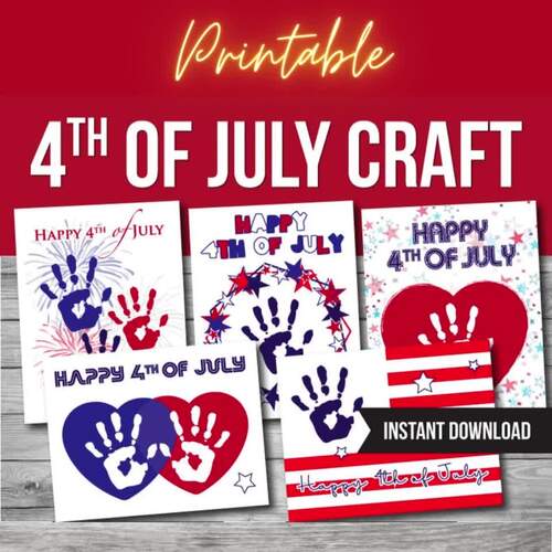 4th of July USA Independence Day Memorial Day Handprint Bundle ...