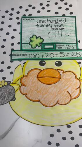 St Patricks Day Math Place Value Craft by The Teaching Diva Corner