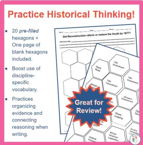 Effects of Reconstruction: U.S. History Hexagonal Thinking Group Activity