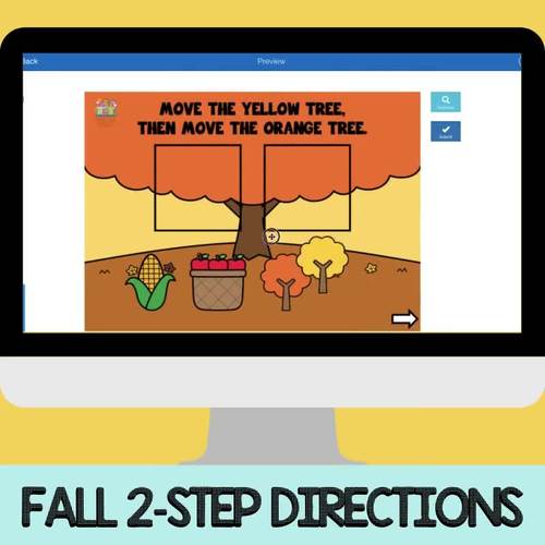 Fall 2 Step Directions Boom Cards for Speech Teletherapy by Speechie Street