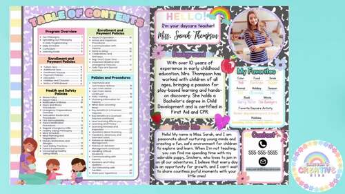 Daycare Forms- Editable Parent Handbook Template | Childcare Policies