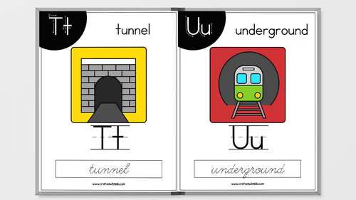 On The Map A-Z Poster Tracing Writing Prompt Activities Morning Work