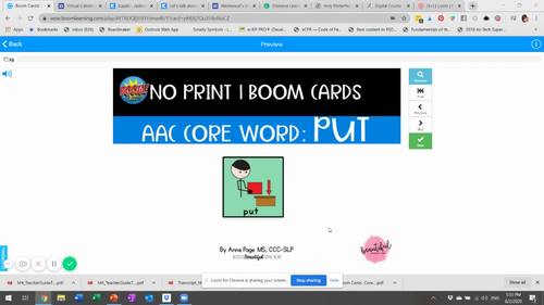 Boom Cards™ AAC Core Word PUT for Speech Therapy Activities, Special ...