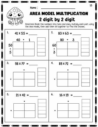 Area Model & Partial Products Multiplication - 2 & 3-Digit Practice