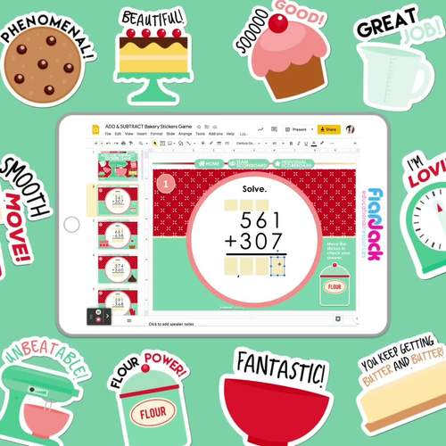 Add & Subtract Three Digits Math Game | Easel Google Slides PPT Smart Board