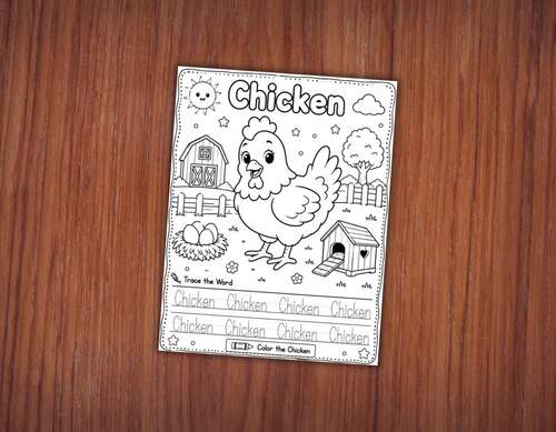 Farm Animals Coloring & Tracing Worksheets | Preschool & Kindergarten ...