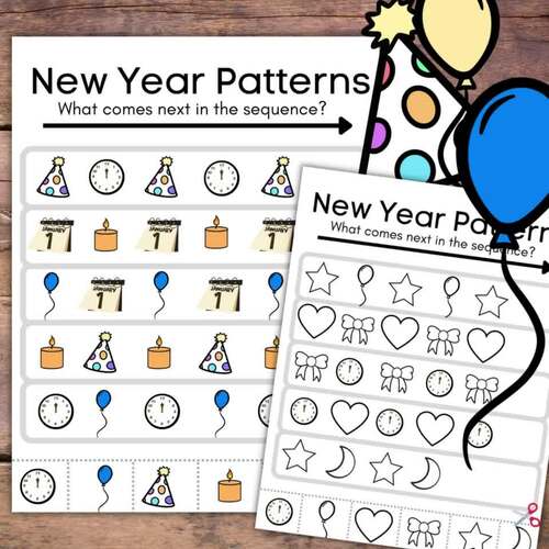 New Year Pattern for New Year's Eve Holiday Centers Fine Motor Skills ...