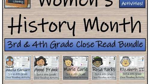 Womens History Month Close Reading Comprehension Bundle | 3rd Grade ...