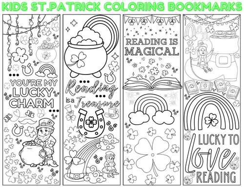 St Patrick’s Day Coloring Bookmarks | Printable Kids Bookmarks ...