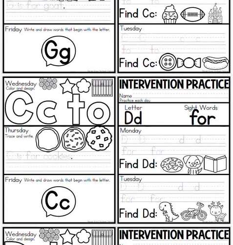 Orton Gillingham | Daily Letter and Sight Word Worksheets | Kindergarten