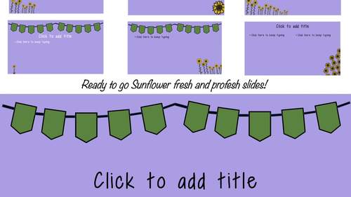 Lavender Editable Sunflower Themed Slides by Sunshine and Sunflowers