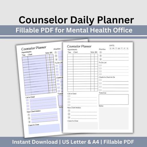 Counselor Daily Appointment Planner by CC Digital Studios | TPT
