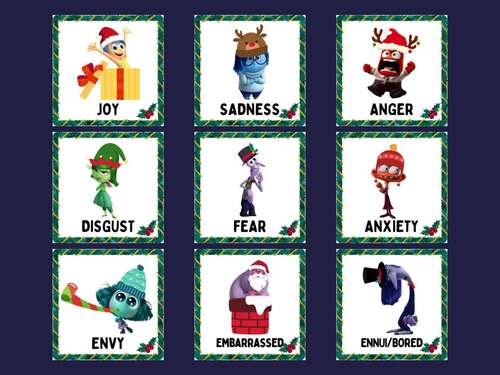Christmas Inside Out Floor Memory Match Game | Christmas Feelings Activity