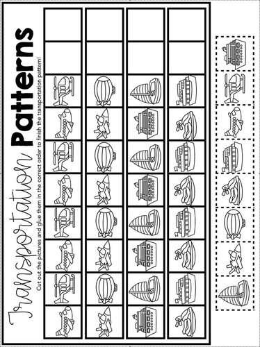 Land, Sea & Sky Transportation Patterns | AB, AABB, AAB, ABB, ABC Strips