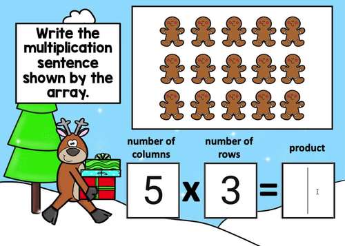 Christmas Multiplication Arrays Math Boom Cards by 3rd Grade Engaged