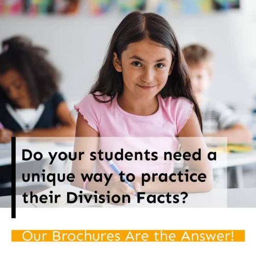 ÷4 Division Brochures | Divide by 4s Division Facts Practice | TpT