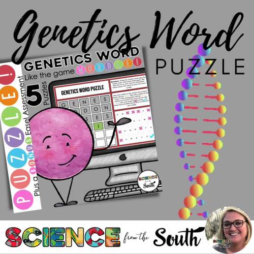 Genetics Review Wordle Word Puzzle Vocabulary Learning Activity or Game